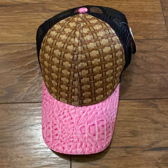 Accessories | Trucker Style Ball Cap Rattan And Pink Animal Print Mesh ...